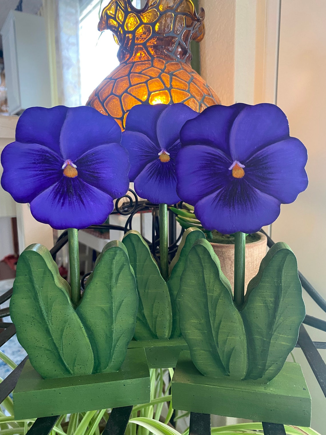 Wooden Hand Painted Pansies. Ready for Spring to Summer Decorating ...