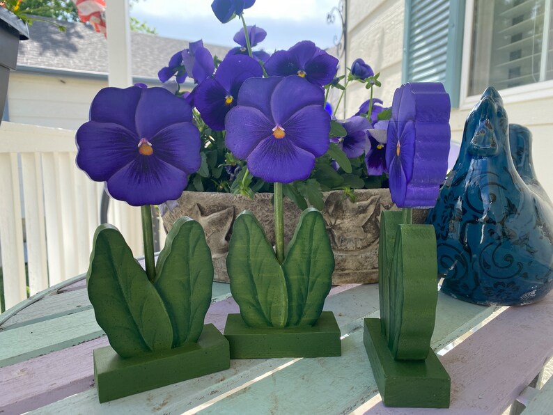 Wooden Hand Painted Pansies. Ready for Spring to Summer Decorating ...