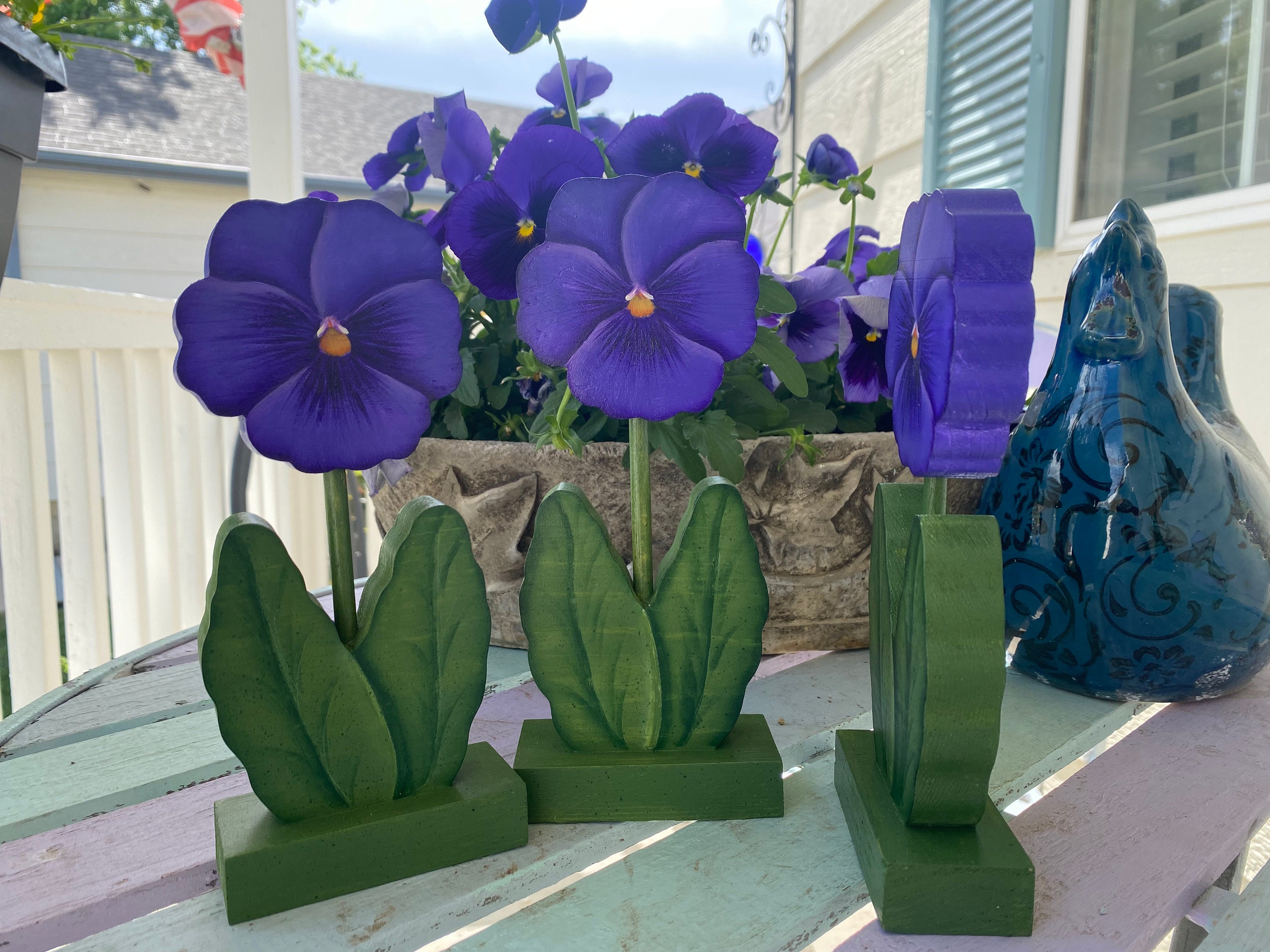 Wooden Hand Painted Pansies. Ready for Spring to Summer Decorating ...