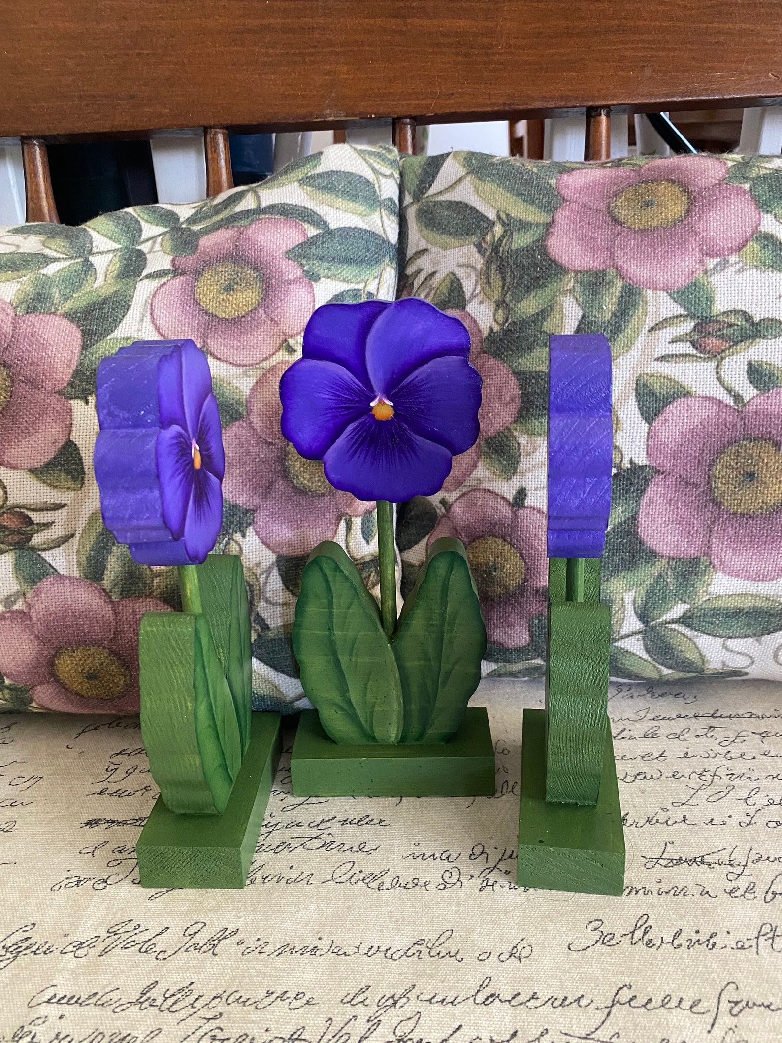 Wooden Hand Painted Pansies. Ready for Spring to Summer Decorating ...