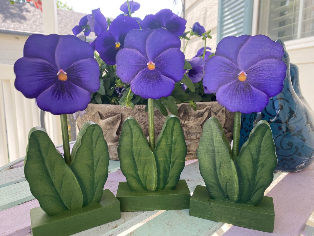 Wooden Hand Painted Pansies. Ready for Spring to Summer Decorating ...