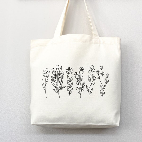 Floral Tote Bag - Etsy