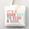 Bookish Tote Bag, Mood Reader Canvas Library Book Bag, Gift for Readers ...