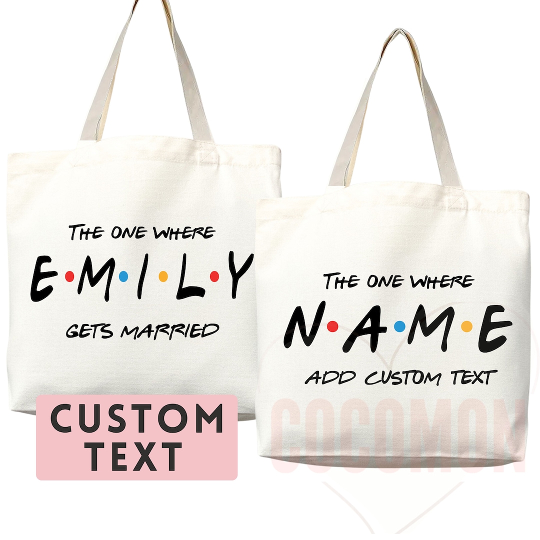 Personalized Tote Bag Friends Gift Bag Custom Tote Shopper Bag Custom ...