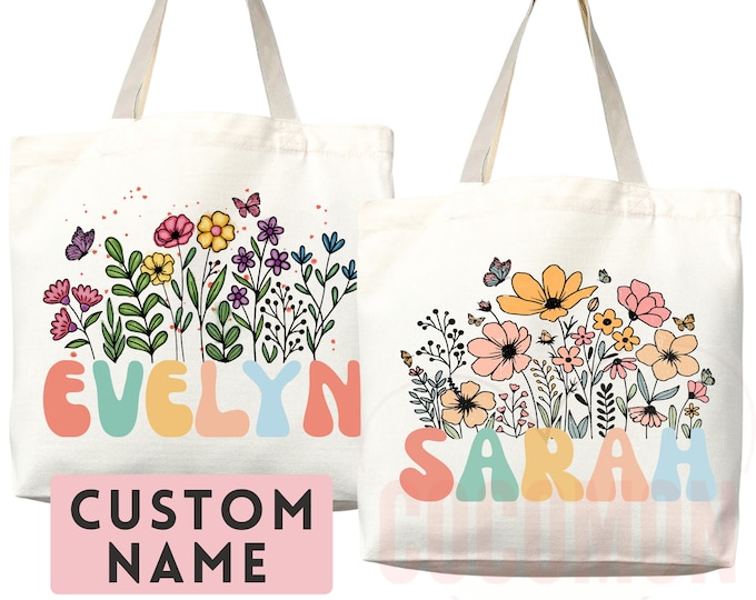 Personalized Name Tote Bag Custom Name Tote Bag Custom Tote Shopper ...