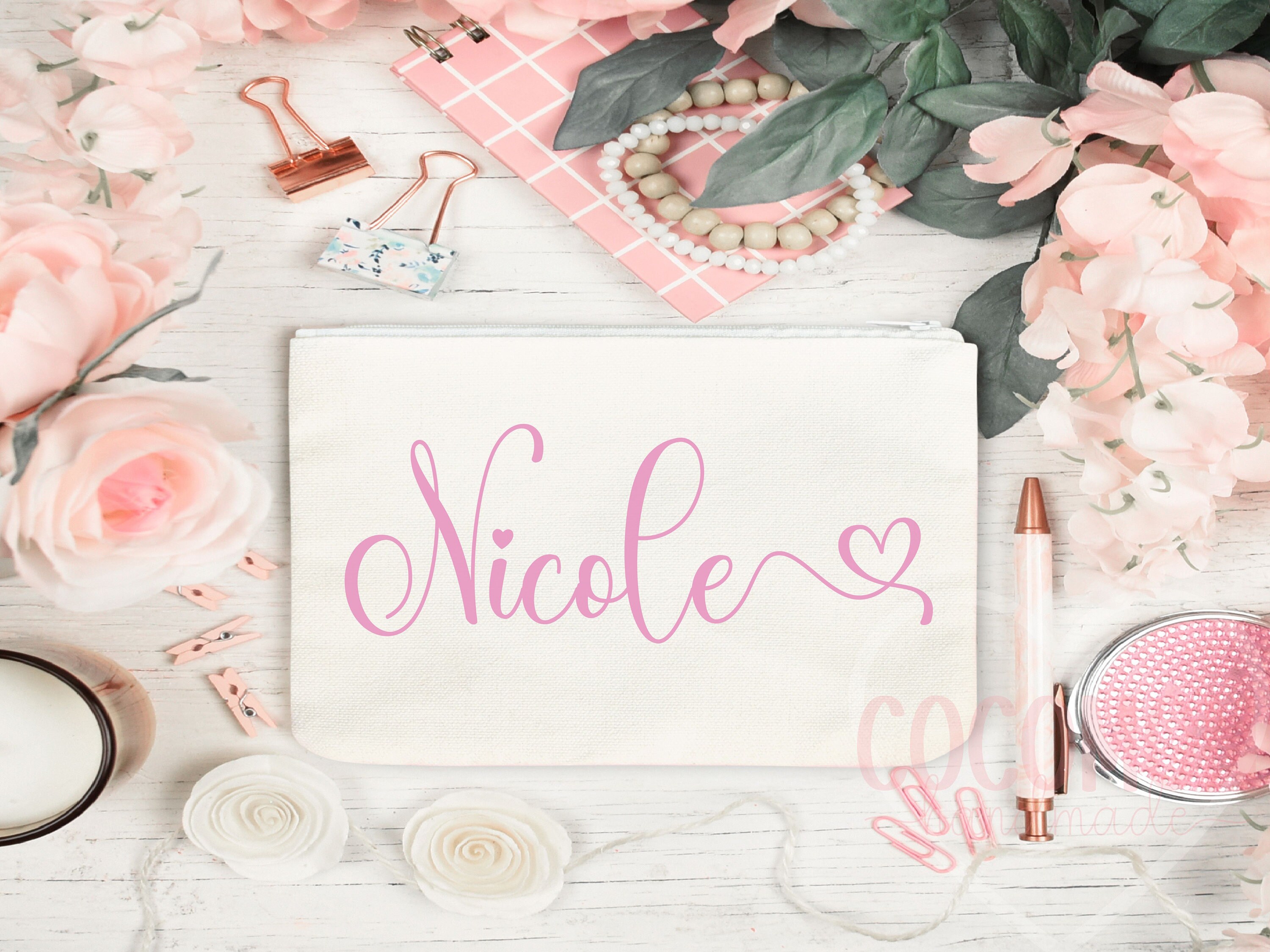 Personalized Cosmetic Pouch Custom Makeup Bag Gift Custom Make up Pouch ...