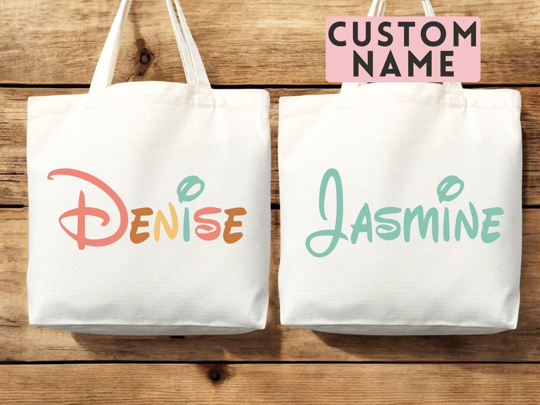 Personalized Name Bag Custom Name Tote Bag Custom Gift Bridesmaids Bag ...