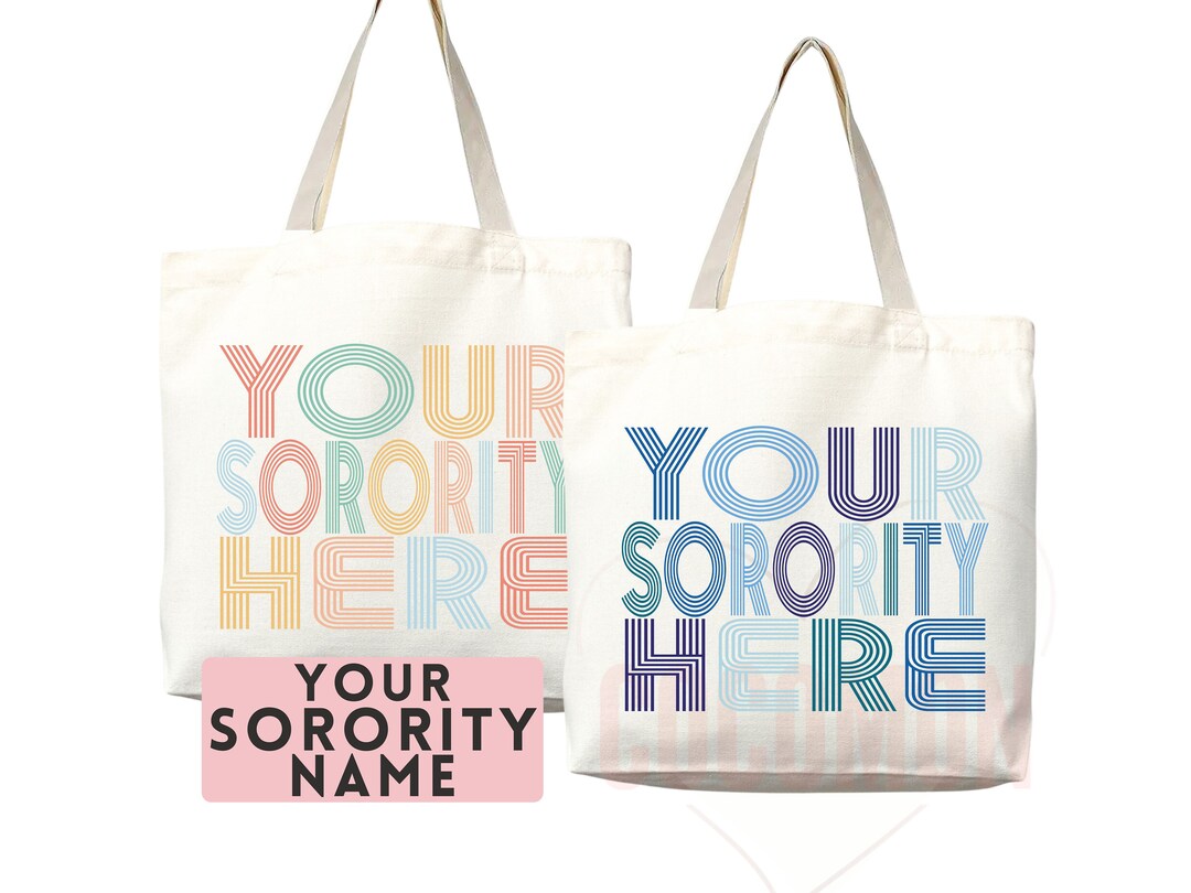 Custom Sorority Tote Bag Gift Rush Initiation Bid Day Big Little Gift ...
