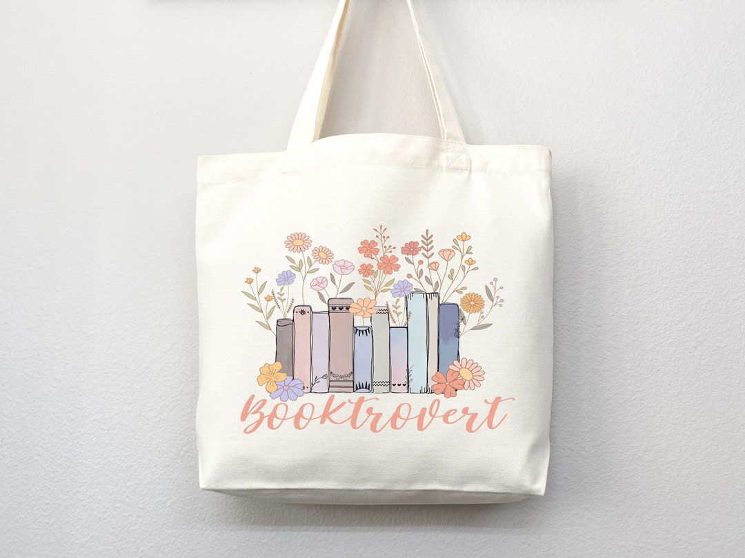 Booktrovert Tote Bag, Book Lovers Tote, Gift for Book Lover, Gift for ...