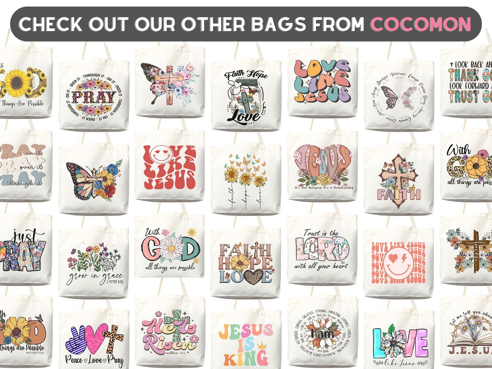 Faith Tote Bag Christian Tote Bag Canvas Gift Religious Gift Scripture ...