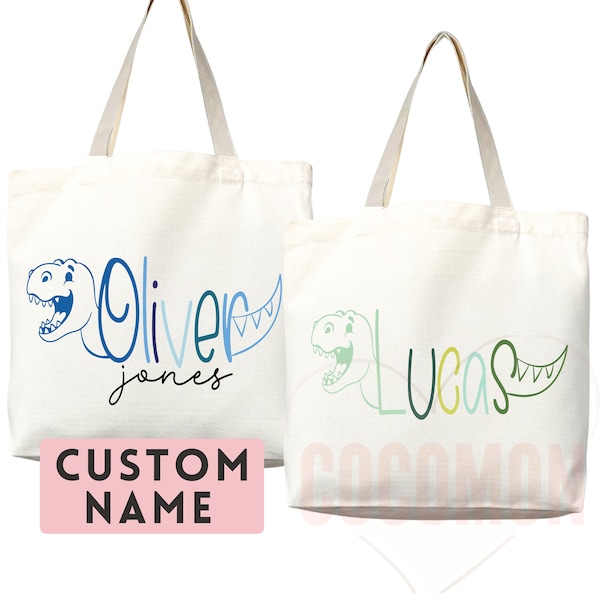Dinosaur Canvas Tote Bags - Etsy