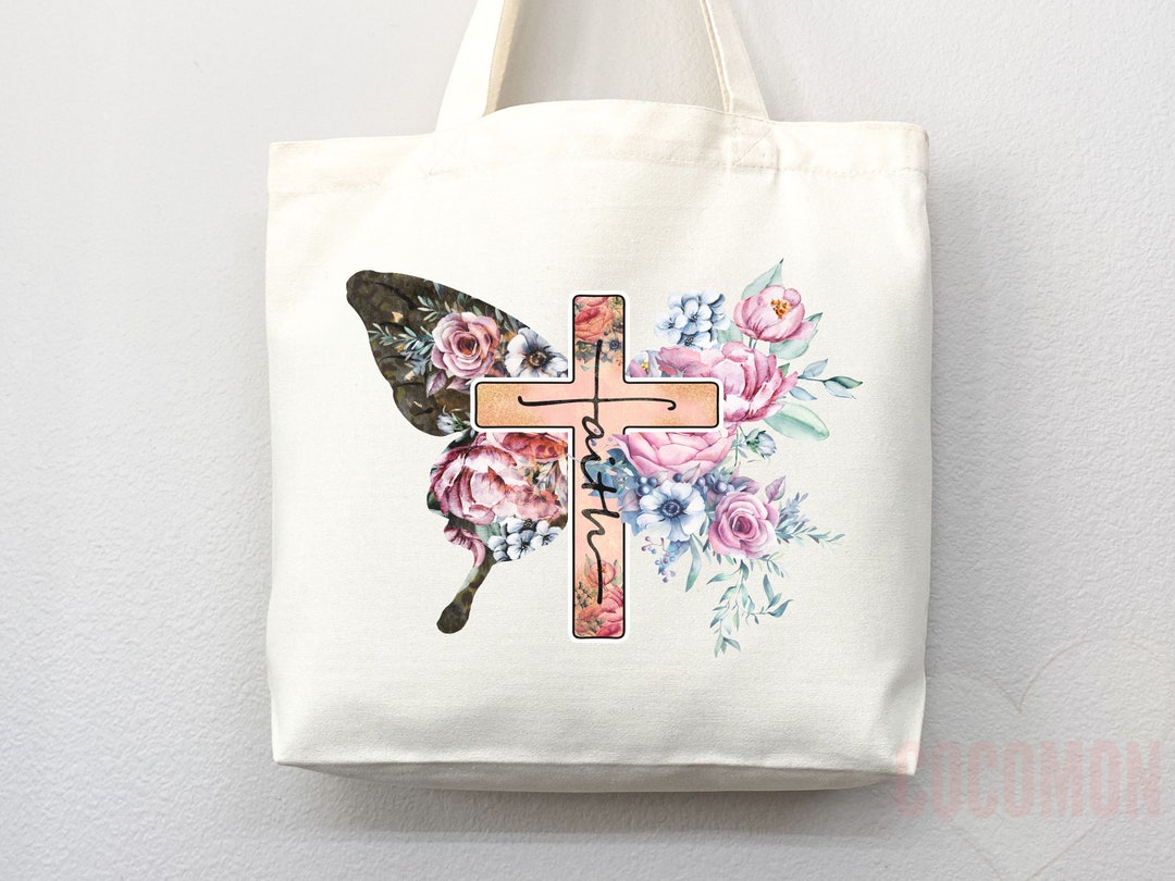 Faith Tote Bag Christian Tote Bag Canvas Gift Religious Gift Scripture Gift Bible Verse ...