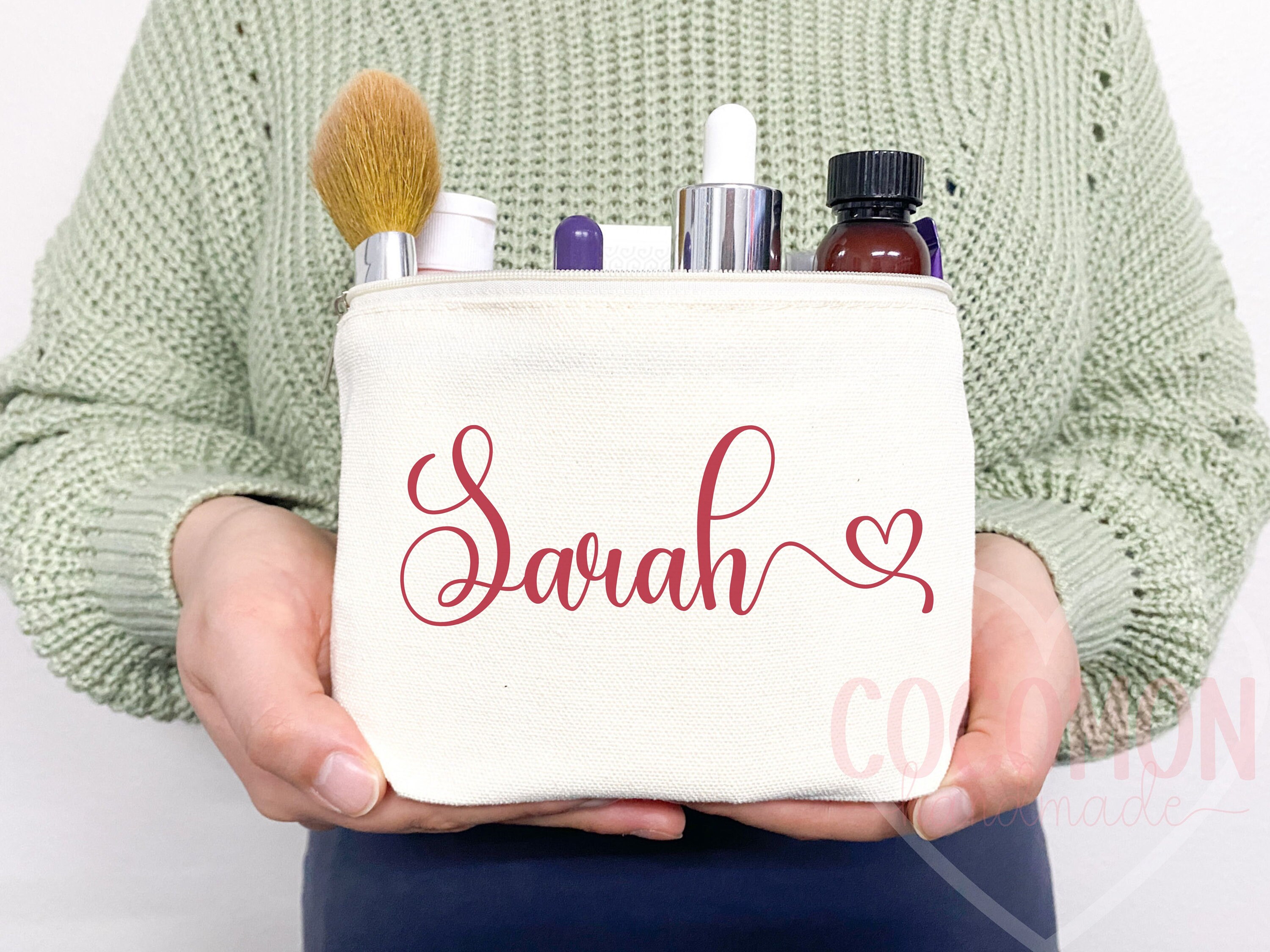 Personalized Cosmetic Pouch Custom Makeup Bag Gift Custom Make up Pouch ...