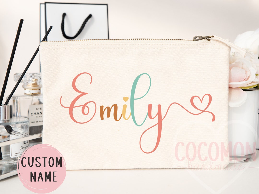 Personalized Cosmetic Pouch Custom Makeup Bag Gift Custom Make up Pouch ...