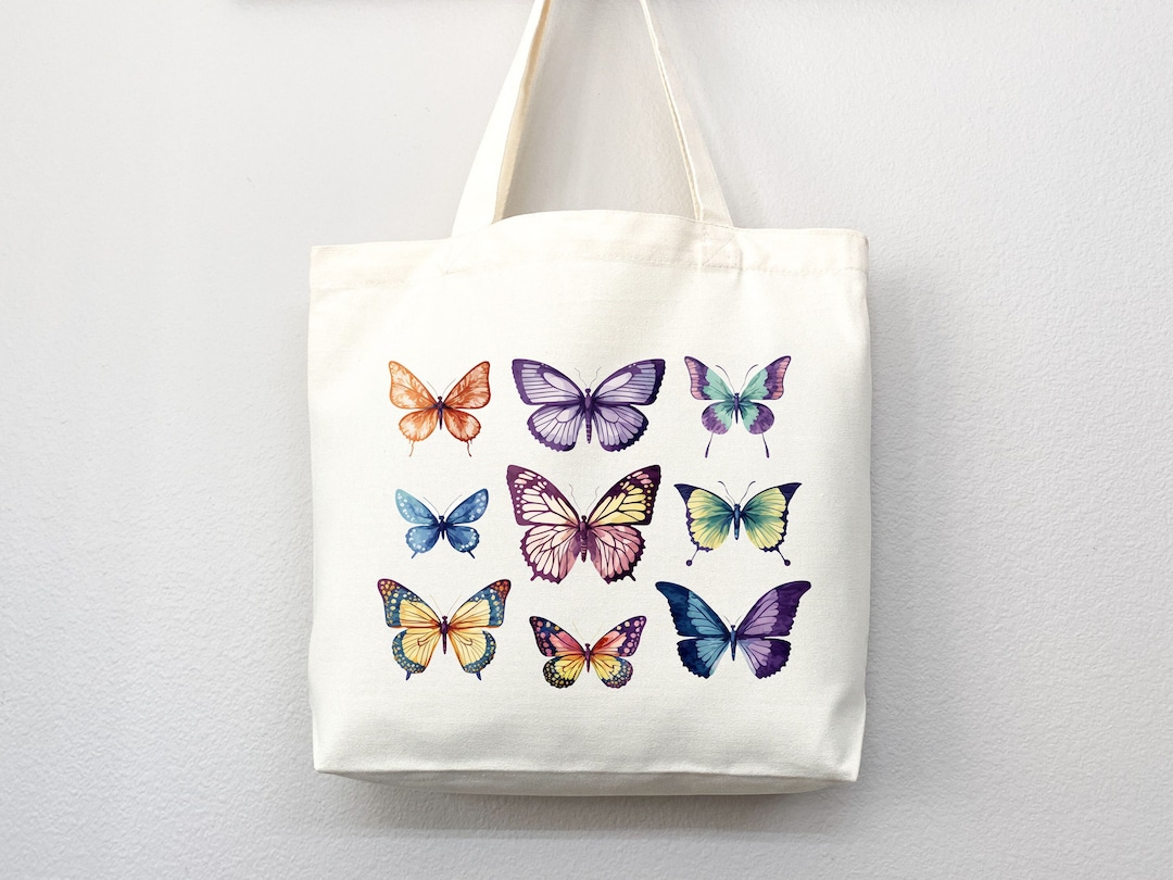 Butterfly Tote Bag, Butterfly Bag, Tote Bag Canvas,eco Friendly Bag ...