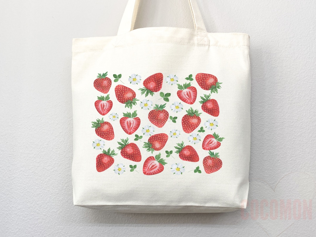 Strawberry Tote Bag Strawberry Lover T Spring Tote Shopper Summer