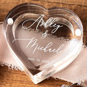 Heart Shaped Acrylic Ring Box | Personalized Ring Box | Wedding ...