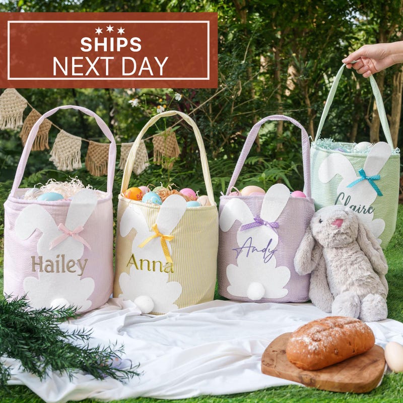 Embroidered Rope Baskets - Etsy