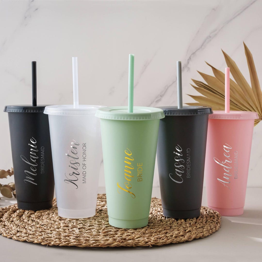 Custom Bridesmaids Plastic Cups, personalized Tumblers With Names ...