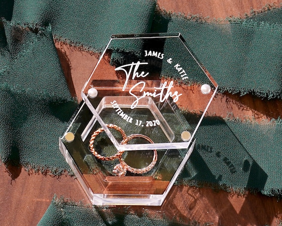 Personalized Wedding Ring Box Custom Acrylic Ring Box - Etsy