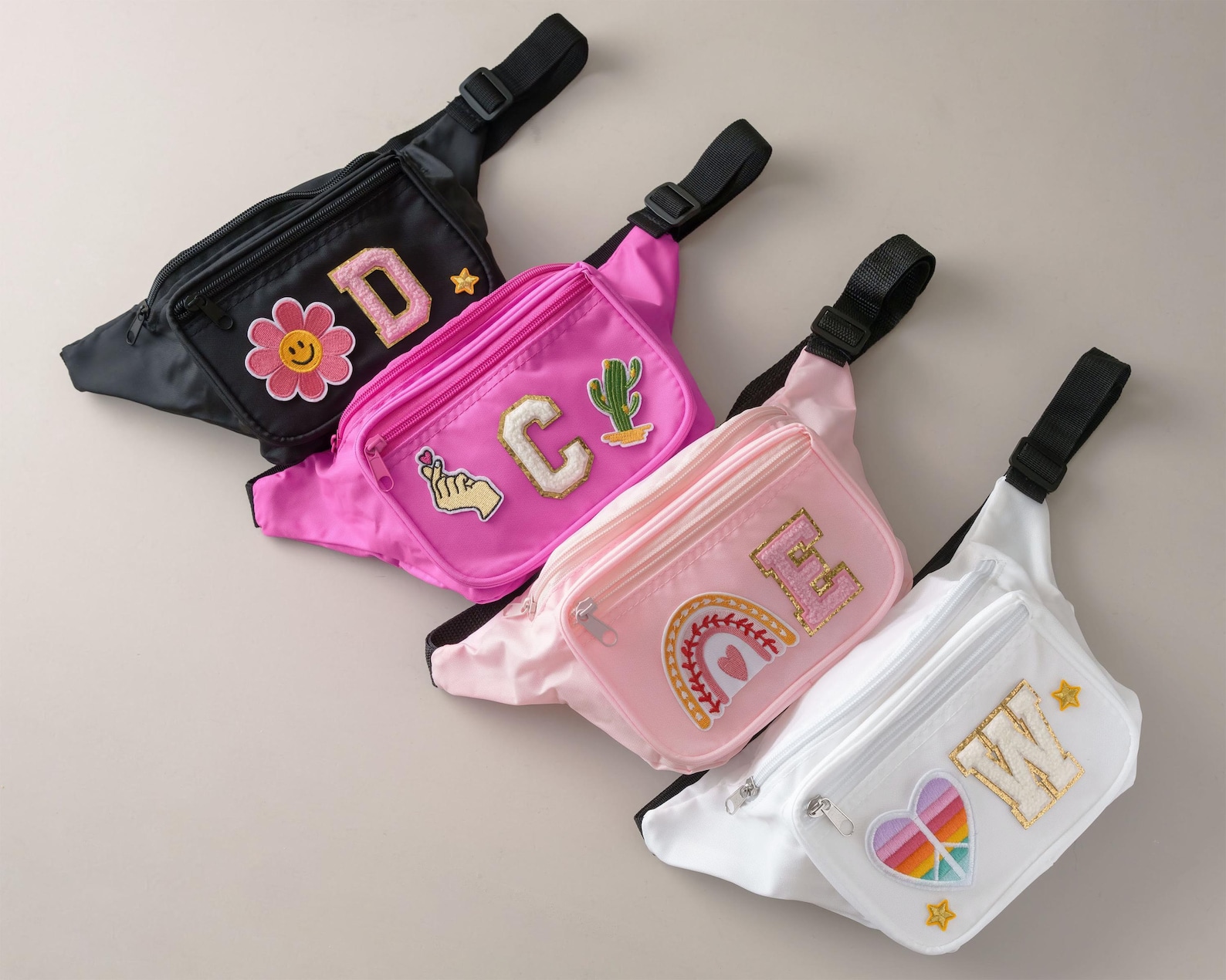Nylon Fanny Pack, Women Personalized Fanny Pack Bag With Patches ...
