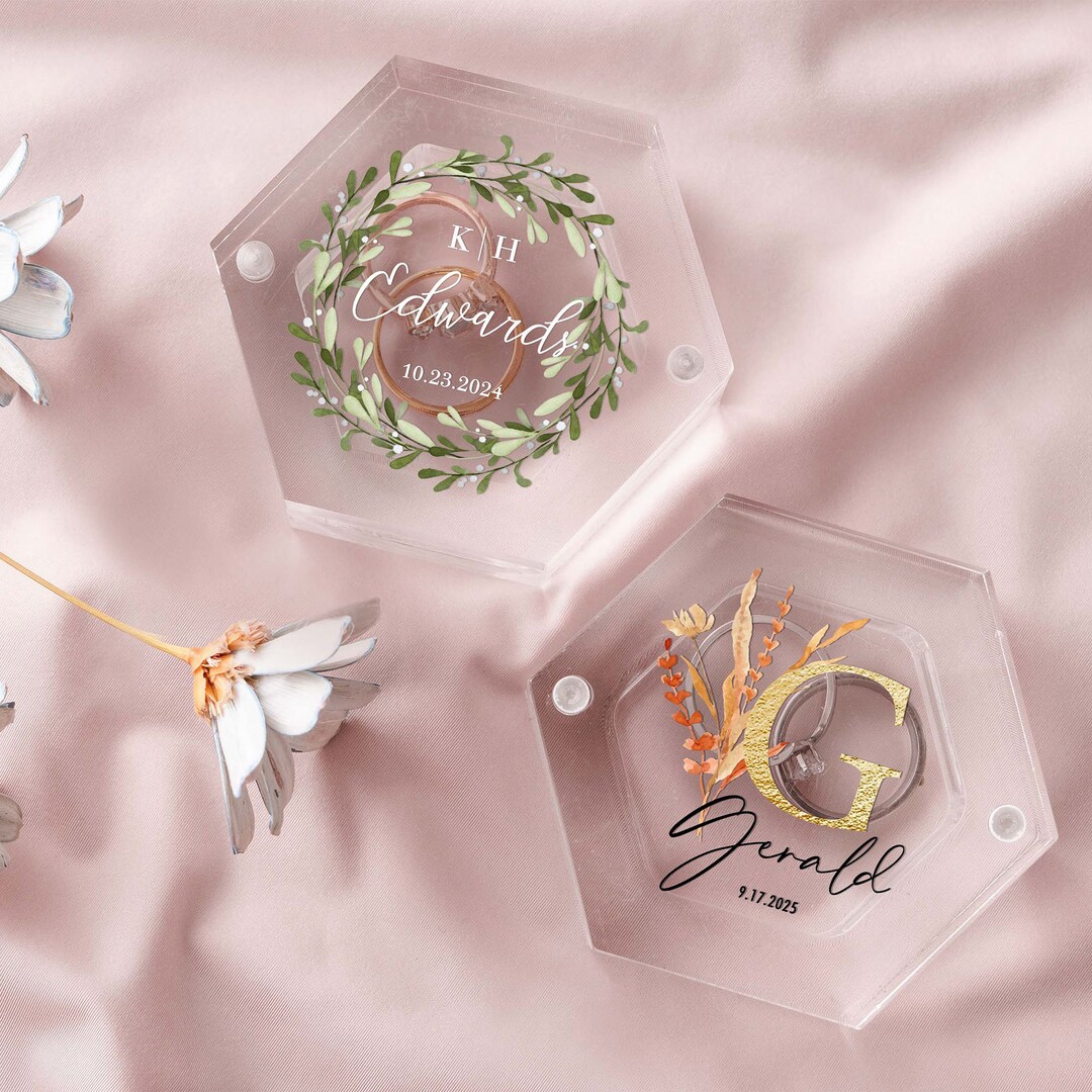 Custom Wedding Ring Box Personalized Acrylic Ring Box Handmade Ring ...