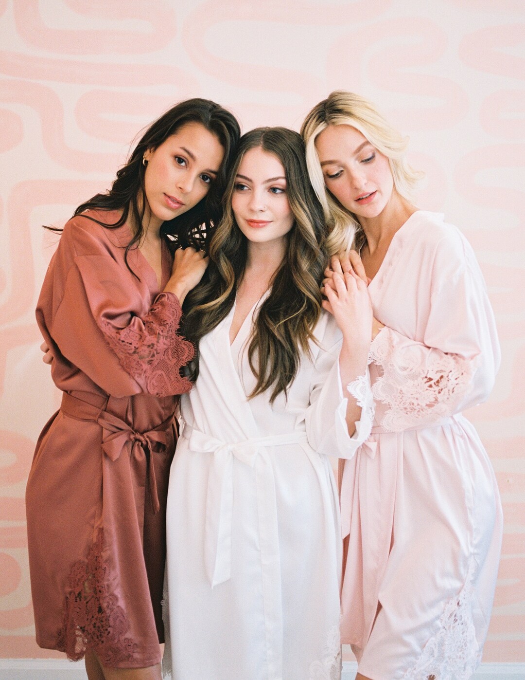 Eyelash Lace Bridesmaid Robe Lace Trim Bridesmaid Proposal Wedding ...