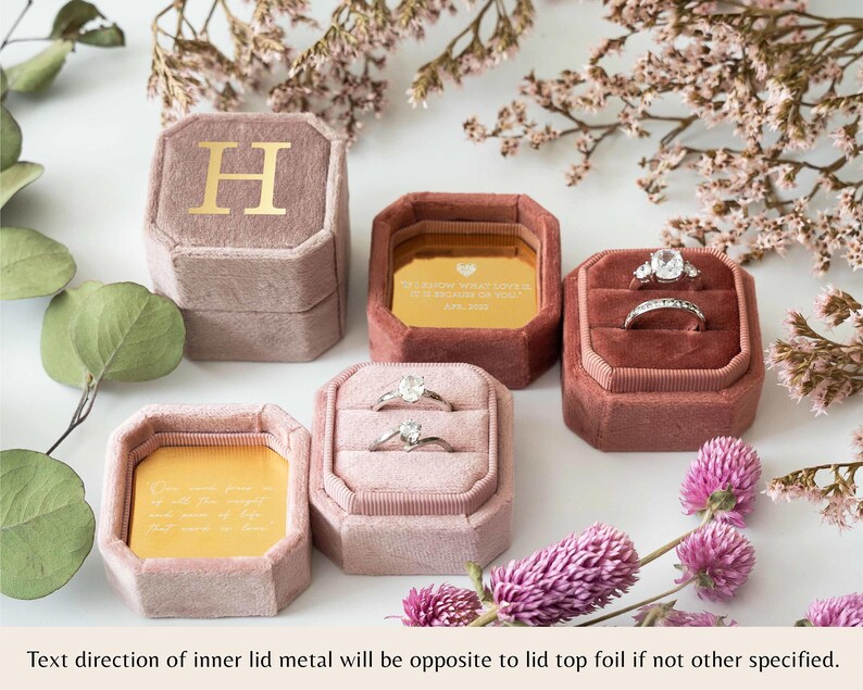 Personalized Velvet Ring Box Monogram Ring Box Ring Box - Etsy