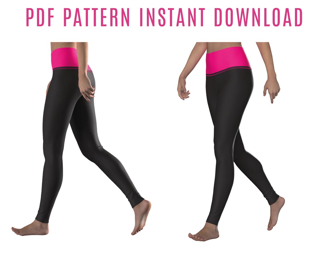 DIY Leggings Sewing Pattern PDF - High Waist - Instant DOWNLOAD - Etsy