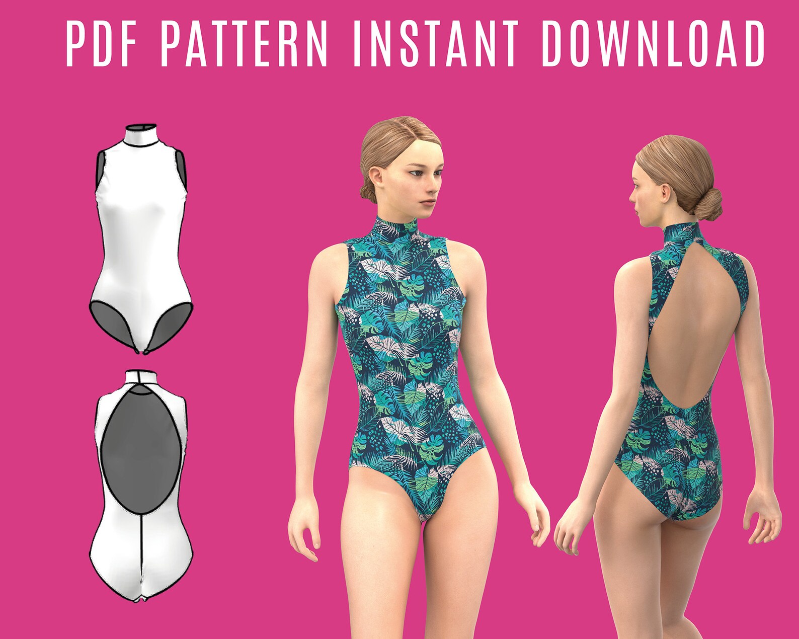 Diy Dance Leotard sewing pattern PDF leotard with open back | Etsy