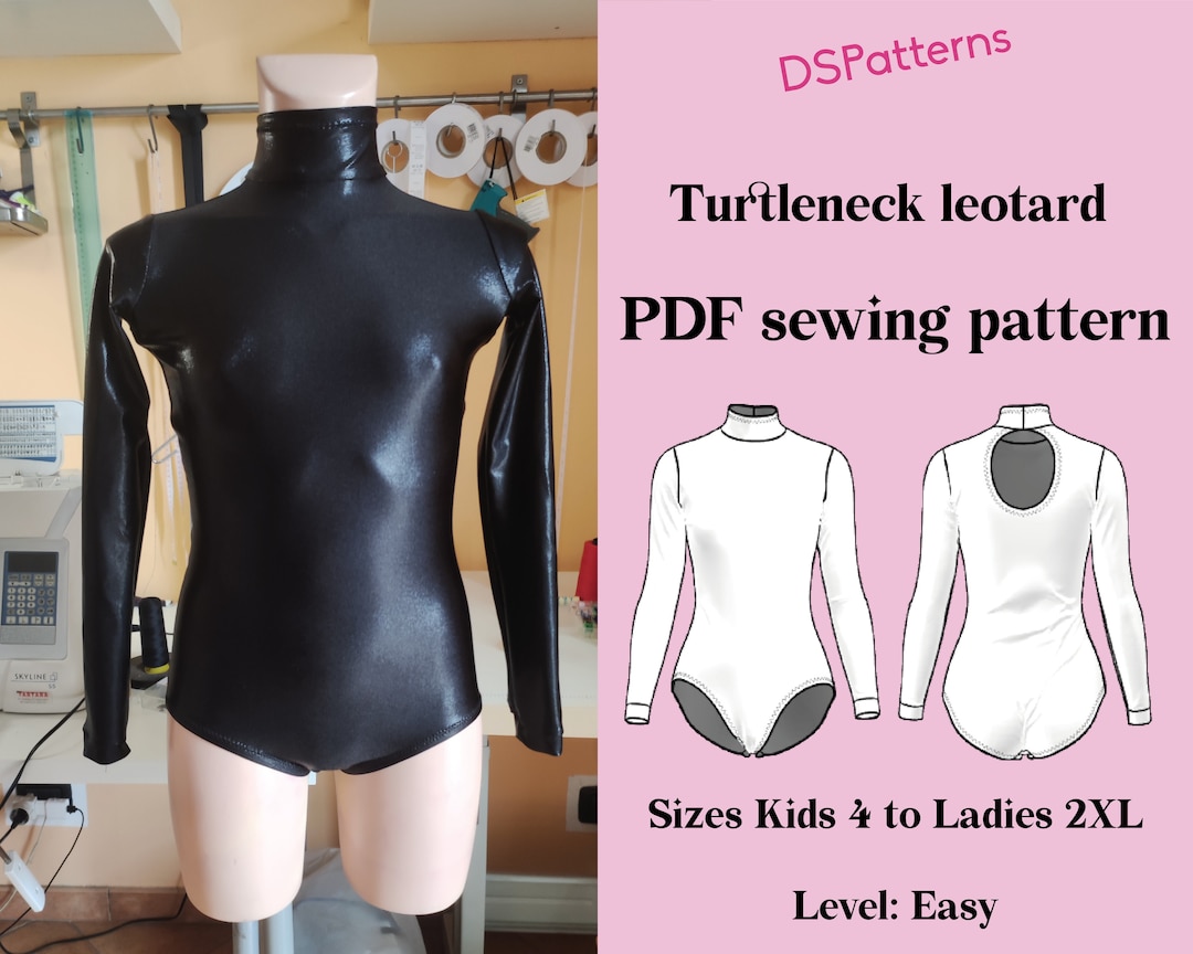 Diy Dance Leotard Sewing Pattern Pdf Turtleneck Leotard With Long