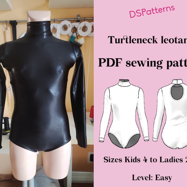 Long Sleeve Leotard Pdf Sewing Pattern Etsy
