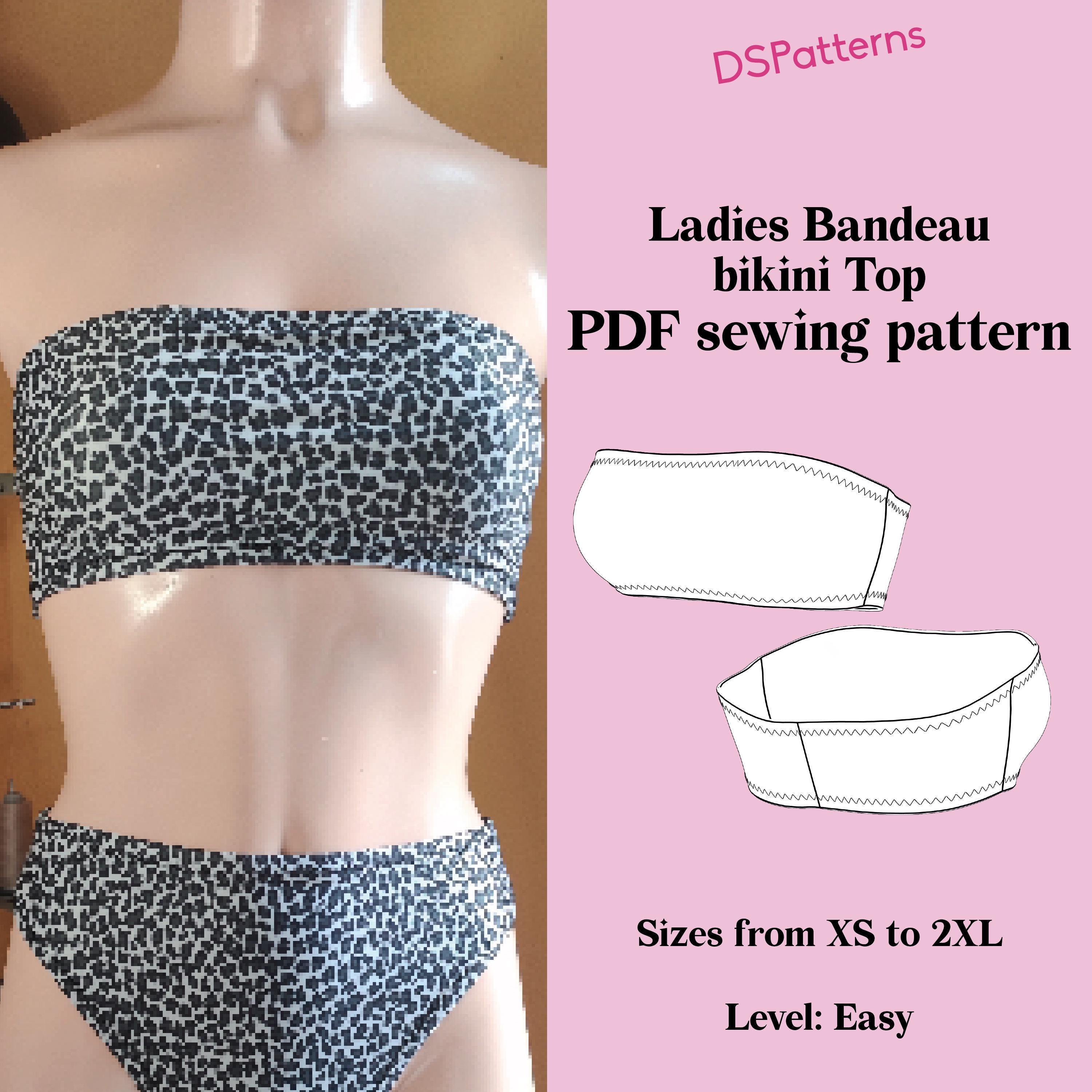 Diy Bandeau Bikini Top Sewing Pattern PDF - Instant DOWNLOAD - Etsy