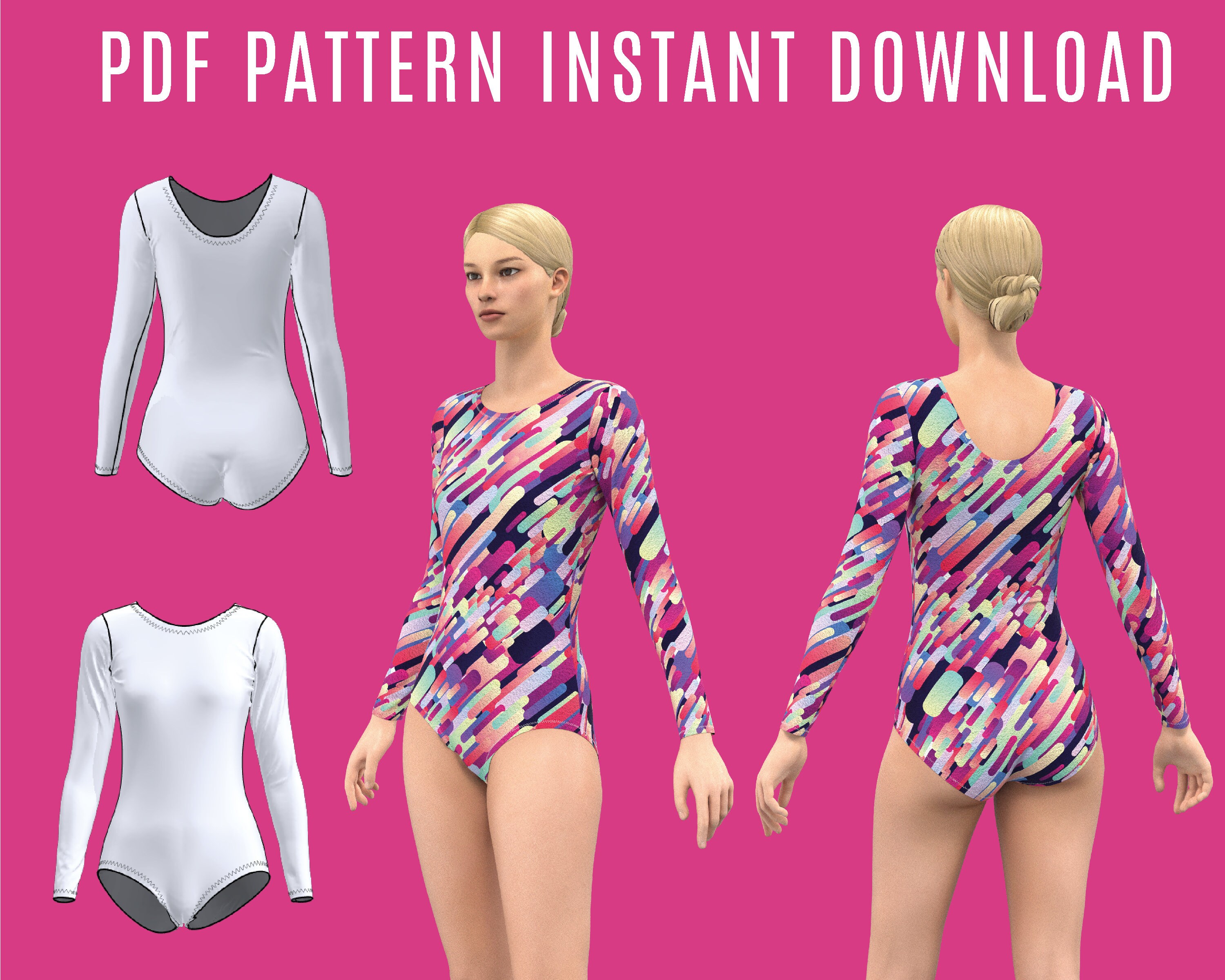Diy Leotard Sewing Pattern Pdf For Dance And Gymnastics Girl Etsy