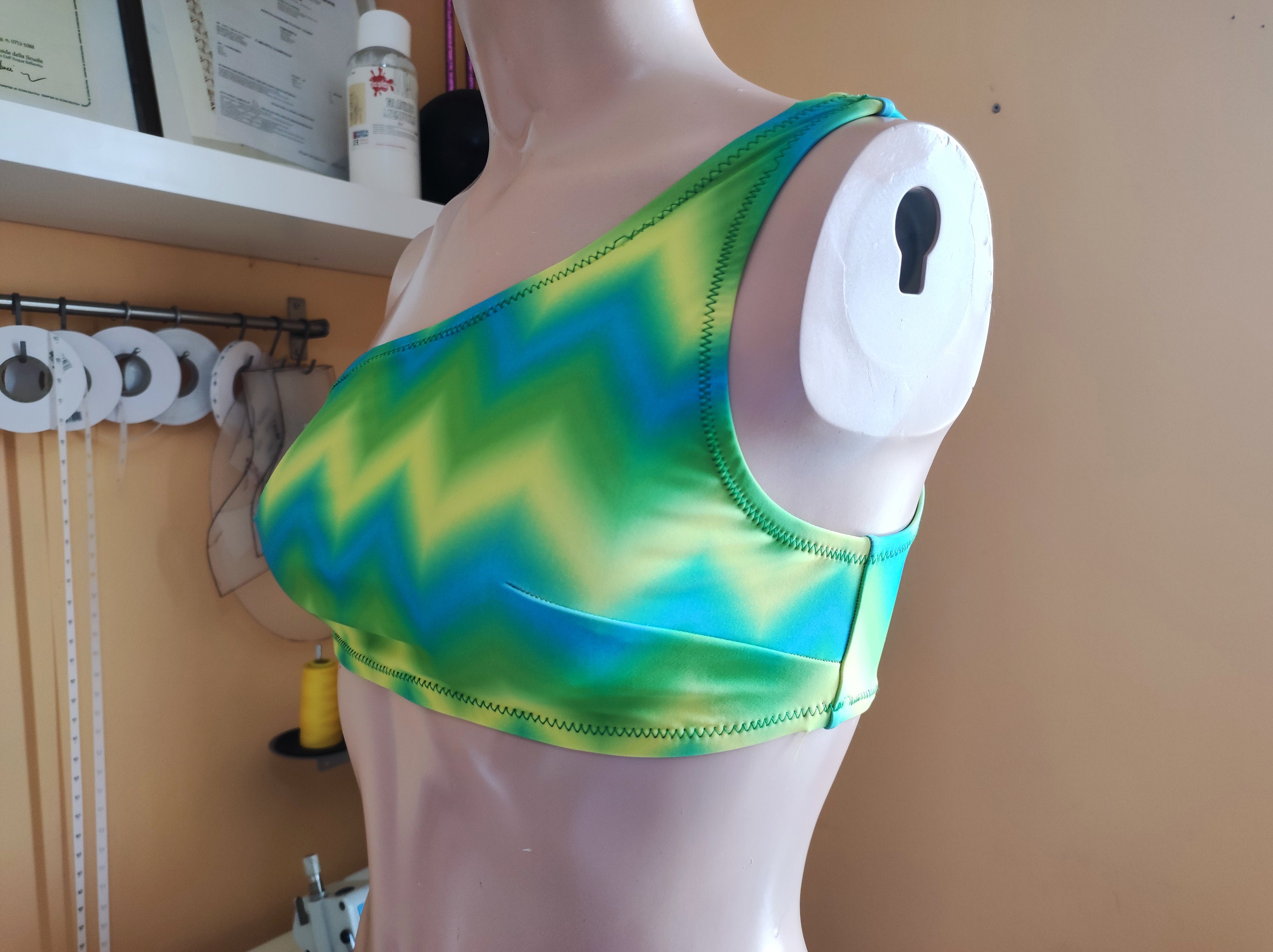 DIY BIKINI One Shoulder Bikini Top Sewing Pattern PDF - Instant ...