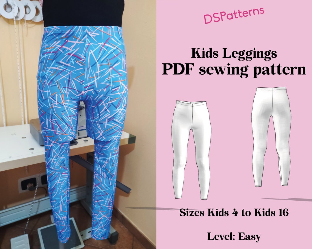 DIY Kids Leggings Sewing Pattern PDF - High Waist - Instant DOWNLOAD - Etsy