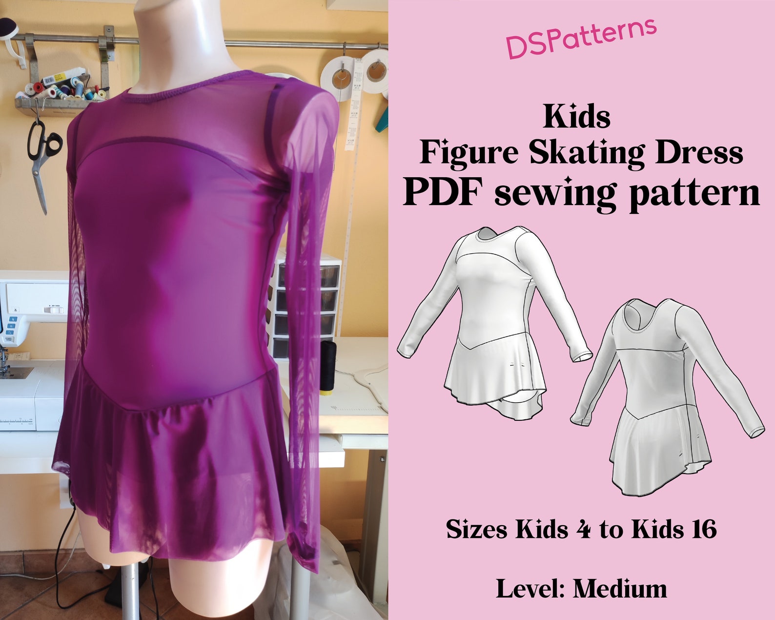 Diy Figure Skating Dress Sewing Pattern PDF Kids Skating - Etsy