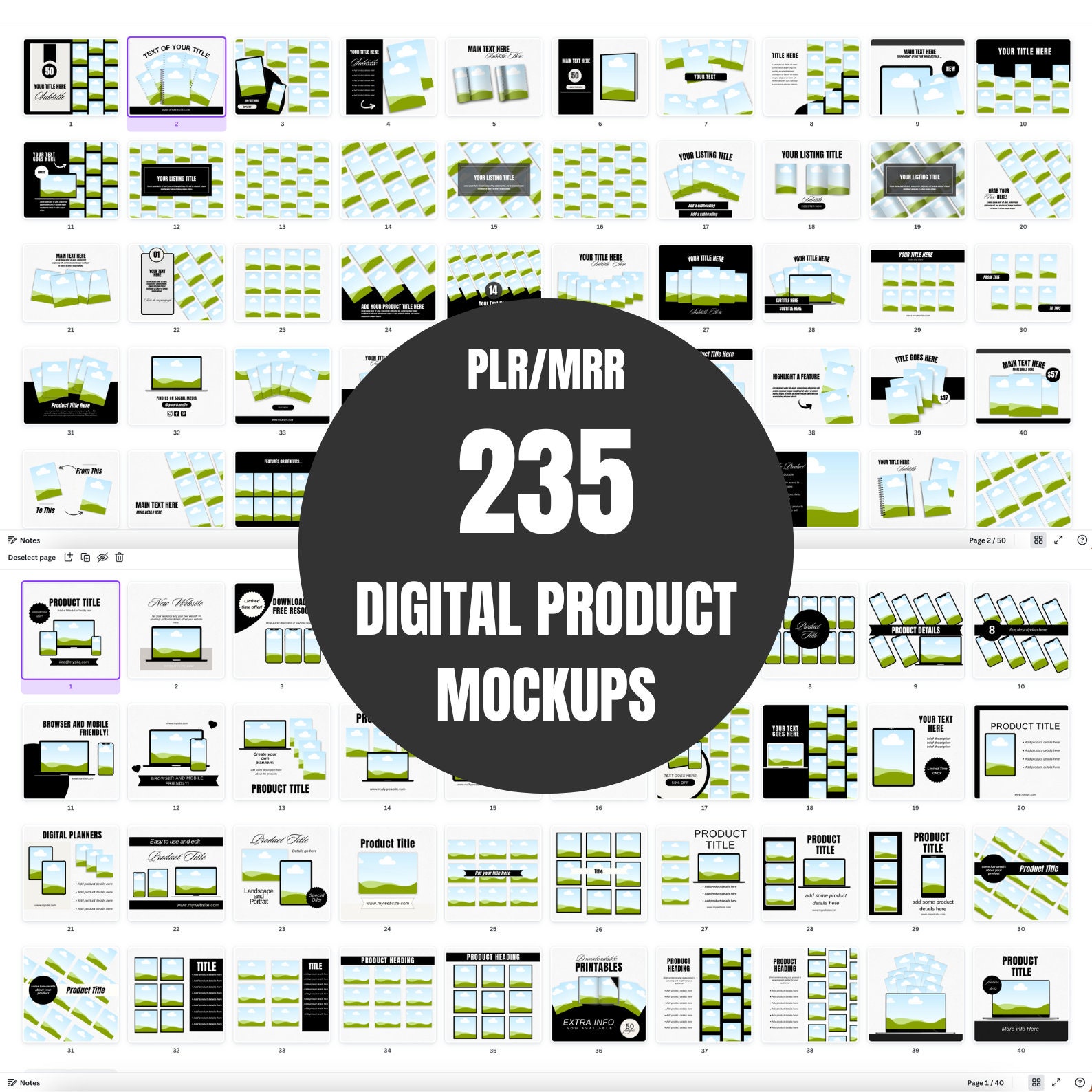 235 Digital Products Mockup Templates With MRR PLR, Digital Product ...