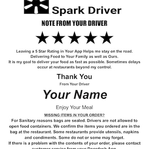 350 Personalized Labels Doordash, Grubhub, Ubereats, Spark Delivery ...