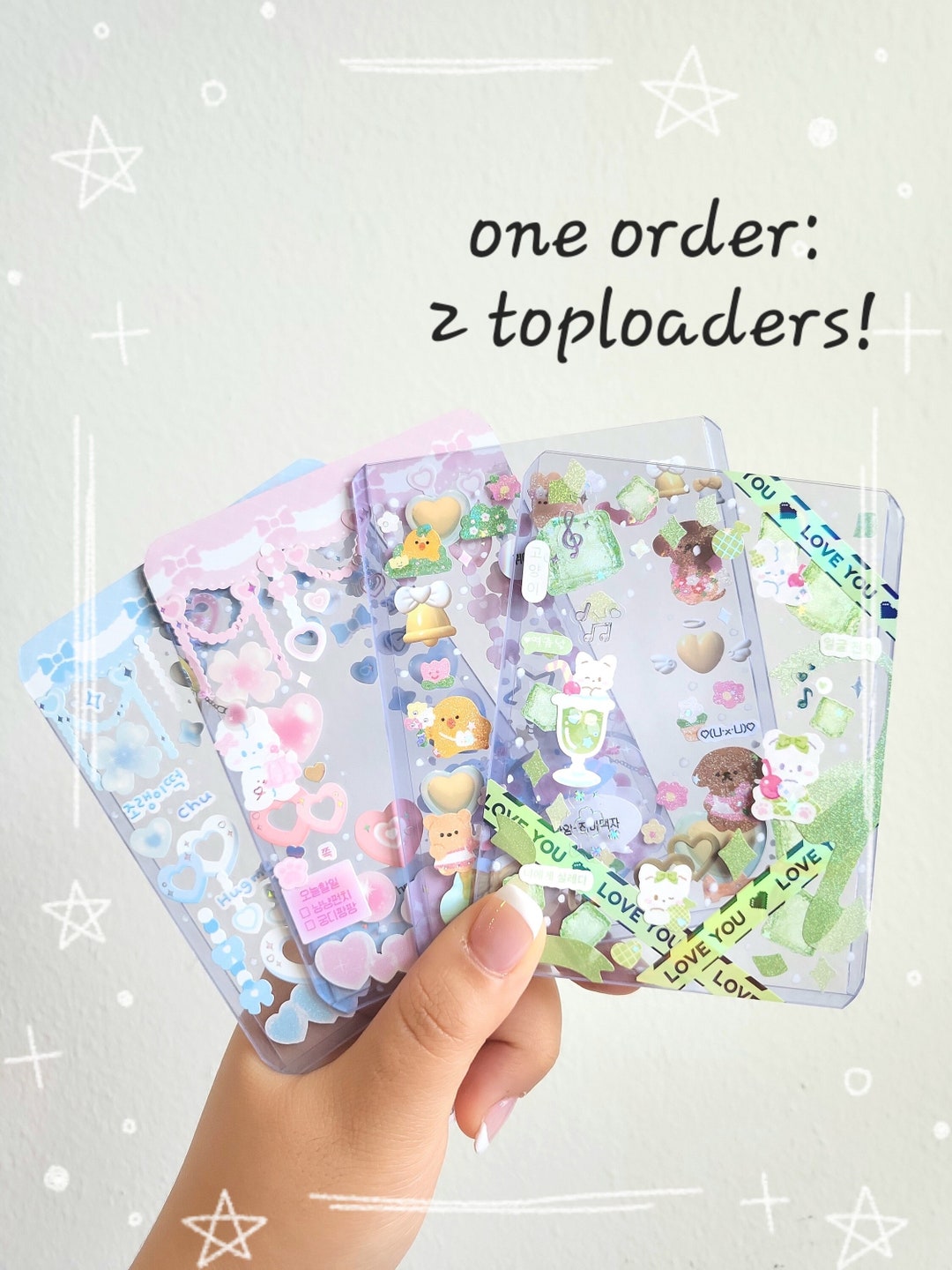 2 Deco Toploaders Anime and KPOP Deco Toploader Korean - Etsy