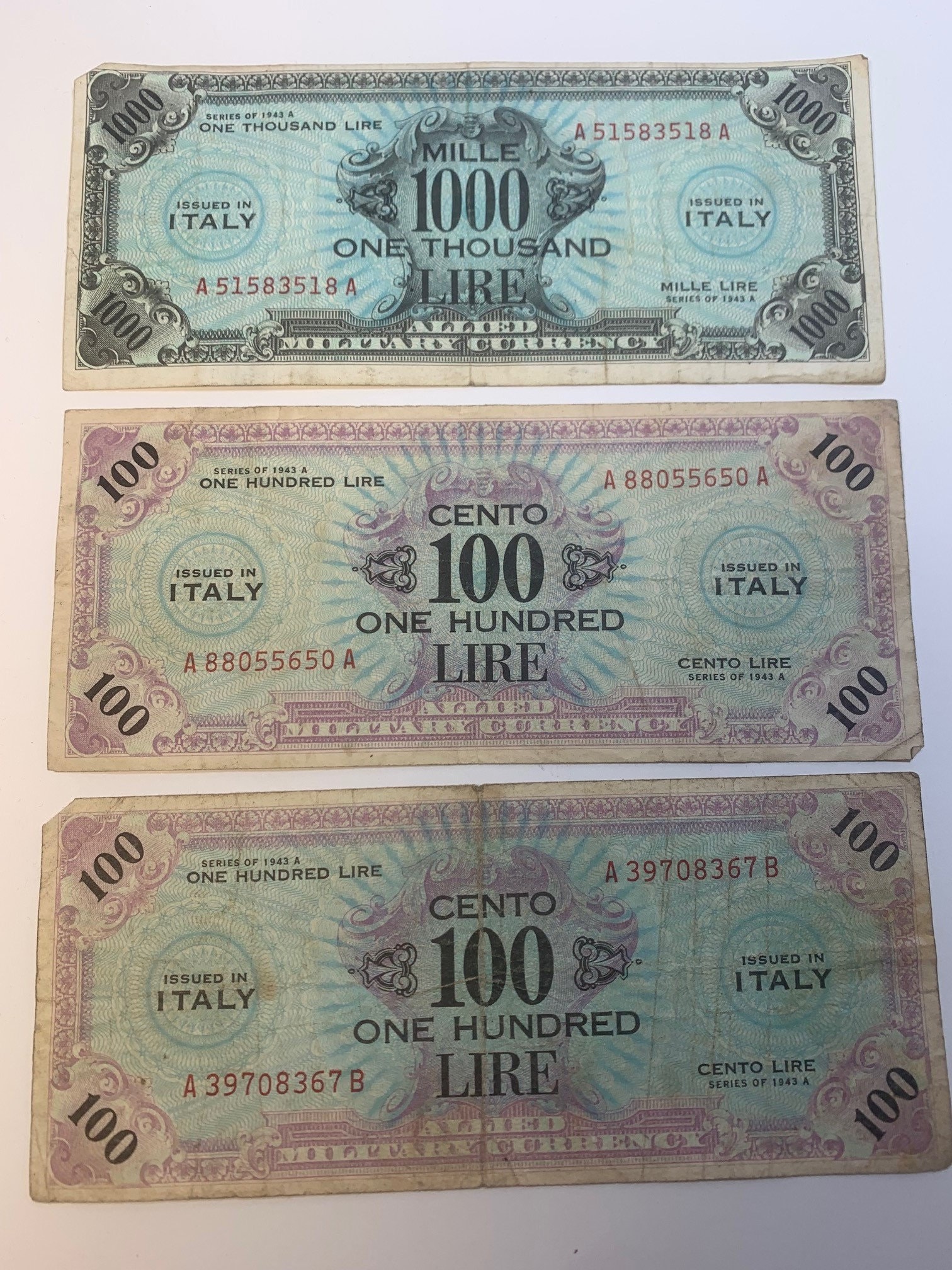 Vintage Currency Japanese Centavos WW2, French Francs and Italian Lira ...