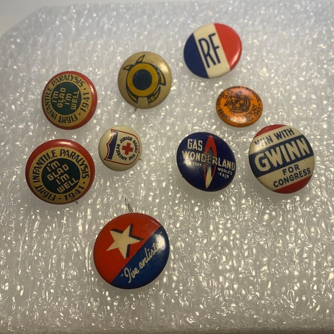 Assorted Political and Commercial Pins From 1940s - Etsy