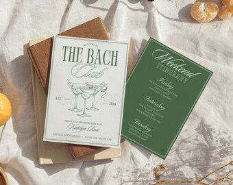 The Bach Club Logo, Bachelorette Social Club, Editable Canva Template ...
