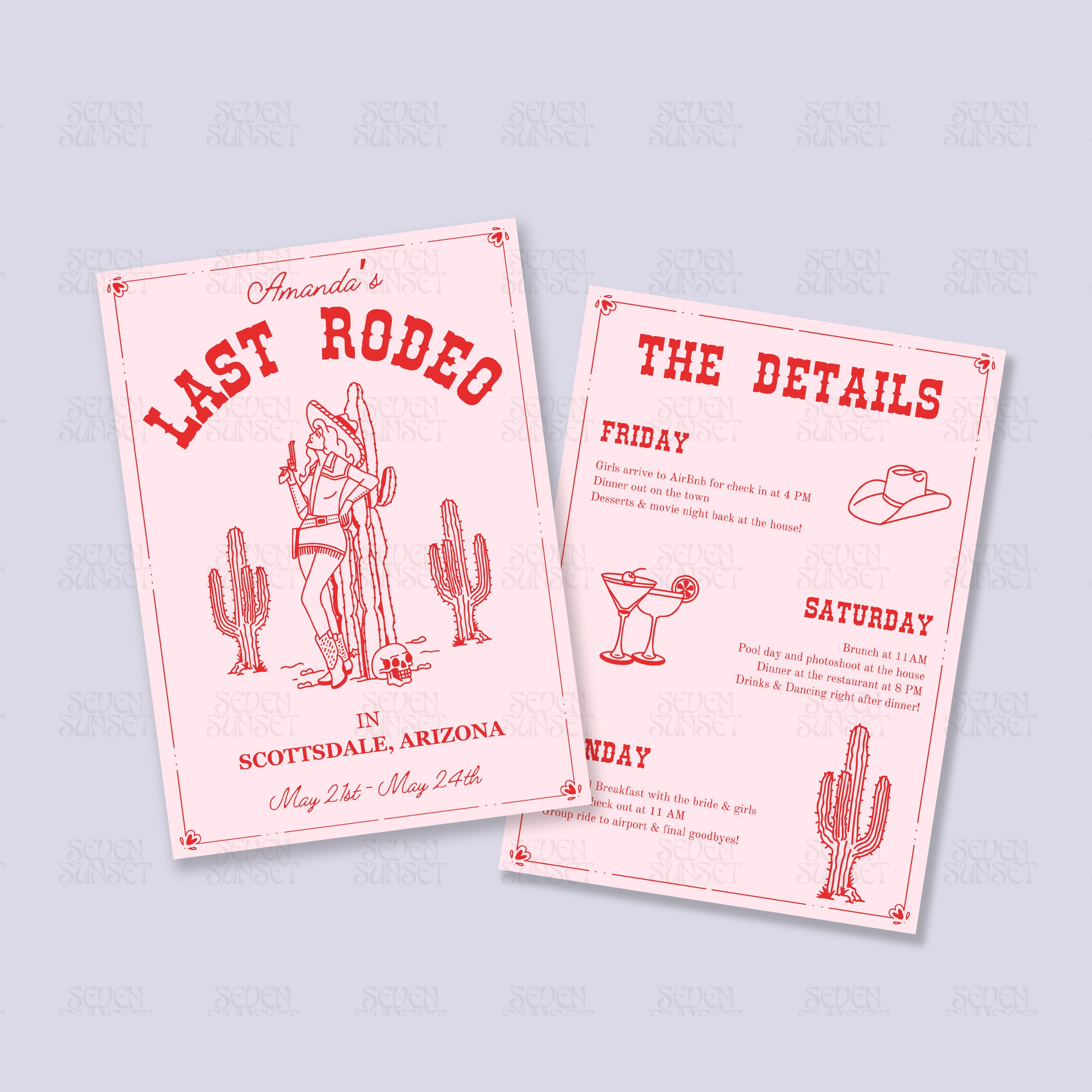Last Rodeo Bachelorette Invitation Scottsdale Editable - Etsy