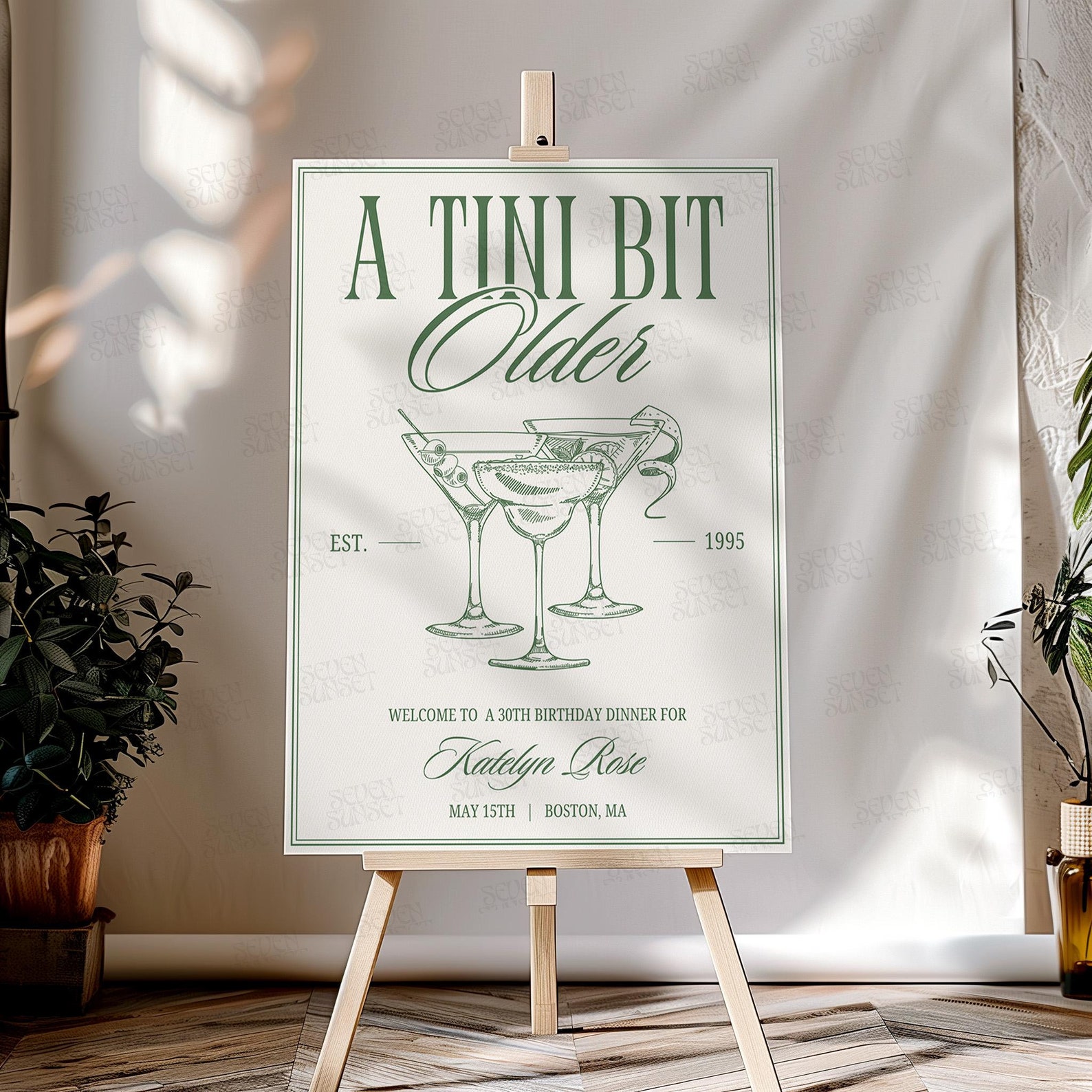 A Tini Bit Older Sign Dirty Martini Birthday Welcome Sign Dirty Thirty ...
