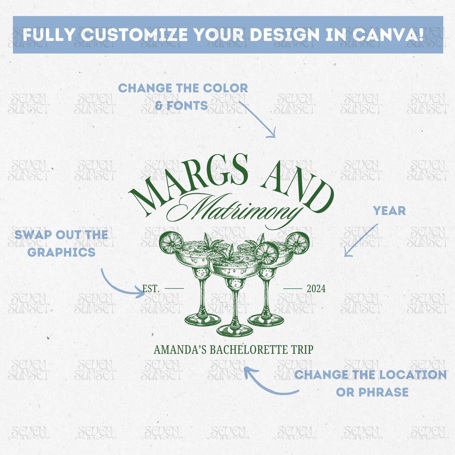 Margs and Matrimony Bachelorette Logo Editable Logo Margs & Matrimony ...