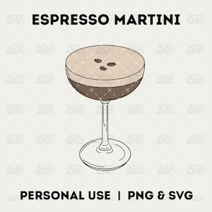 Espresso Martini PNG Custom Wedding Drink Espresso Martini SVG Cocktail ...