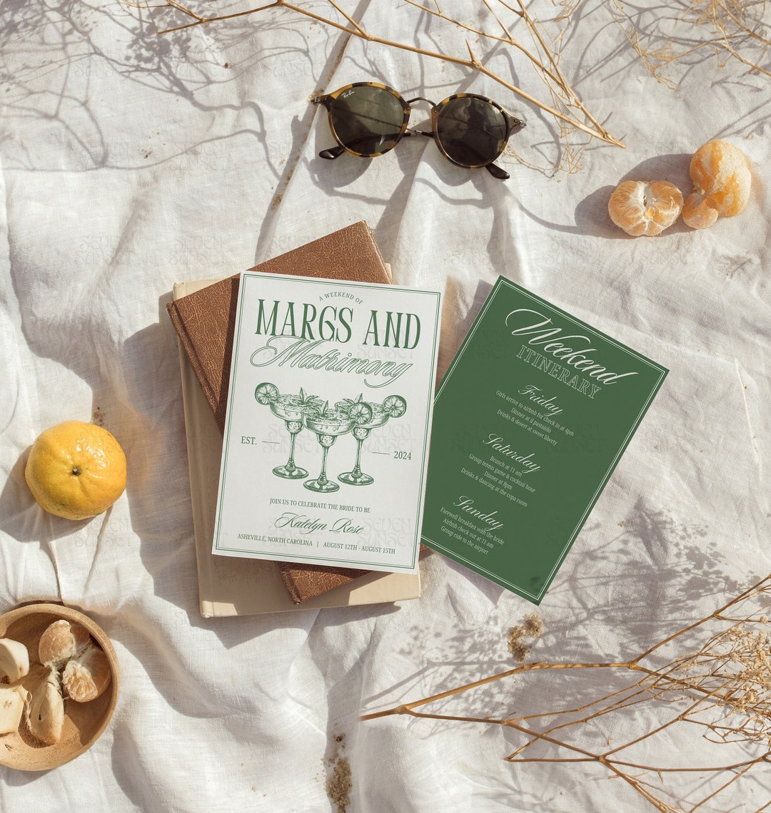 Margs and Matrimony Invitation Margaritas & Matrimony Bachelorette ...