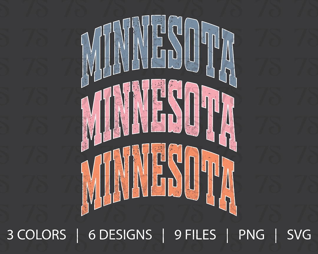 Trendy Minnesota PNG SVG | Athletic Varsity Font | Minnesota Shirt ...