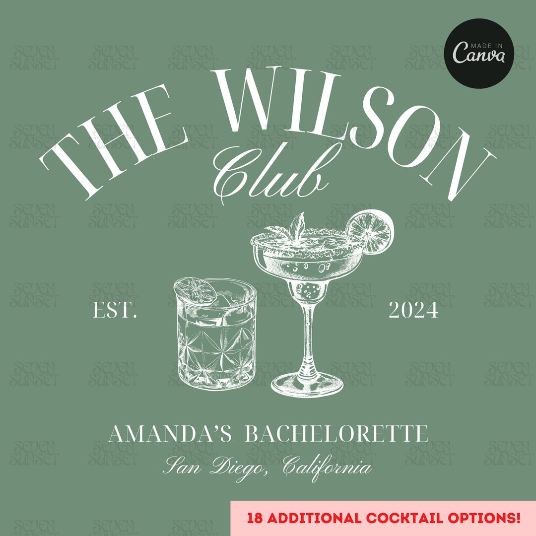 Luxury Bach Drink Template Social Cocktail Club Editable Canva Template ...
